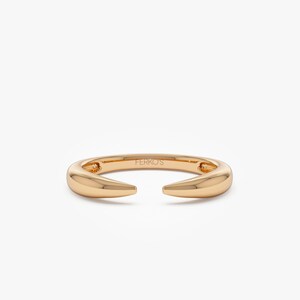 Gold Claw Ring, 14K Gold Open Claw Ring for Women, Solid Gold Cuff ...
