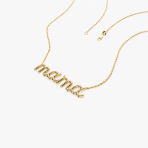 Gold Necklace / Mama Script Necklace / Mom Gift / Mother Necklace ...
