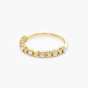 Diamond Ring, Diamond X Shape Band, 14K Gold 0.25 Ctw Round Cut ...