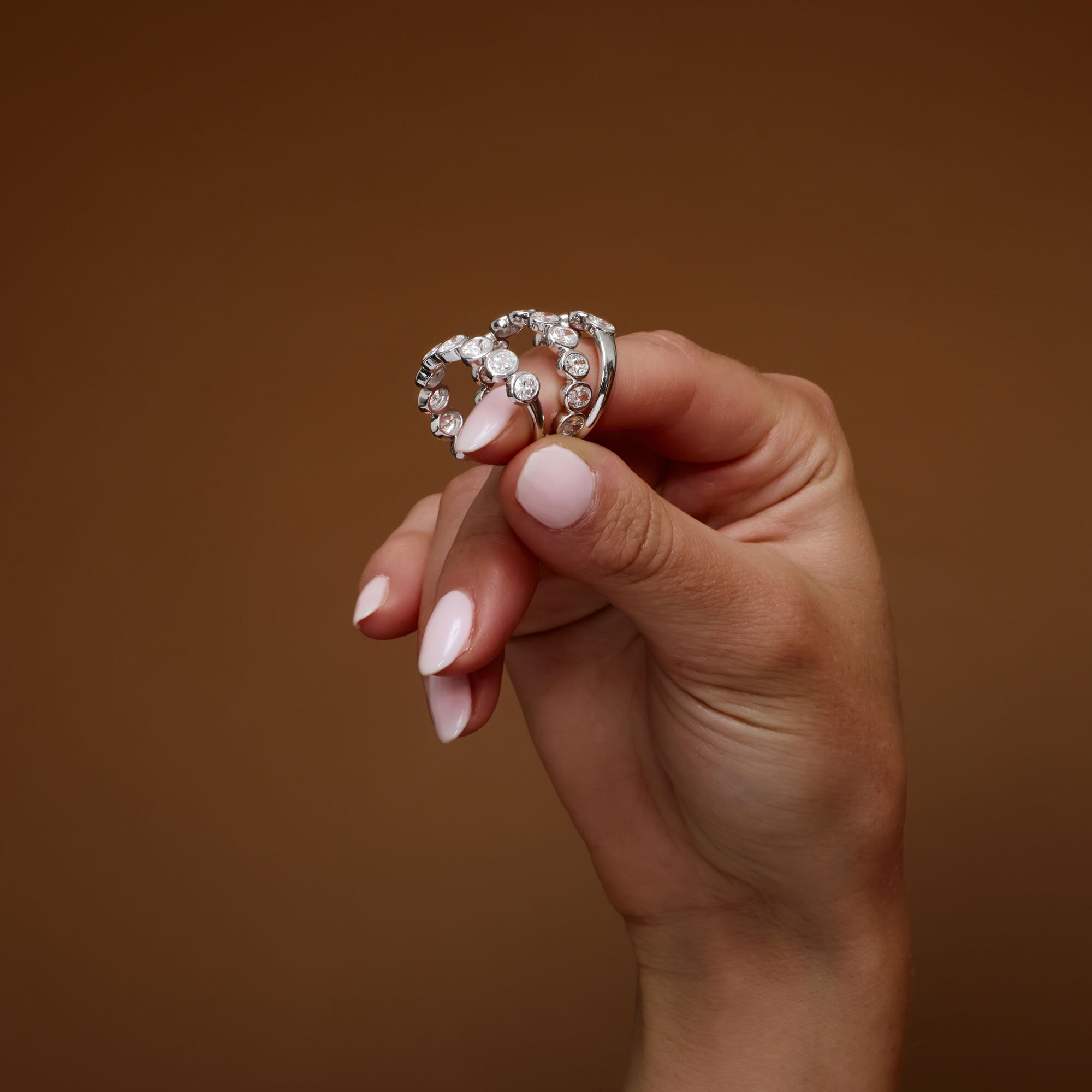 Oval Shaped Wedding Ring, 2.75 Ctw 14k Bezel Setting Full Eternity Oval ...