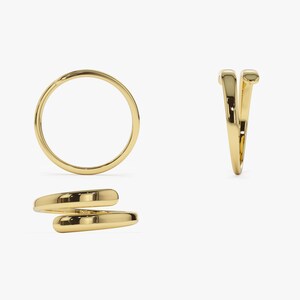 Gold Ring / 14K Gold Crossover Ring / Simple Gold Wrapped Ring for ...