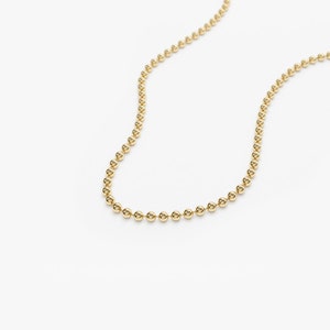 Gold Ball Chain / 14K Solid Gold 2MM Ball Chain / Bead Necklace / Gold ...