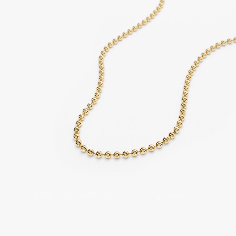 Gold Ball Chain / 14K Solid Gold 2MM Ball Chain / Bead - Etsy