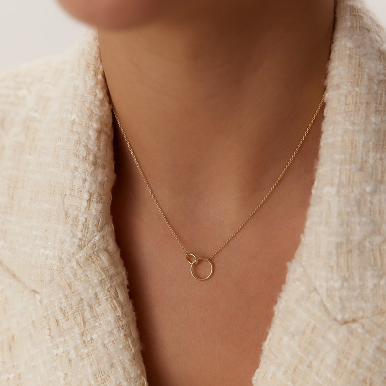 Gold Necklace 14k / UNITY LINK Infinity Necklace / Minimal Dainty ...