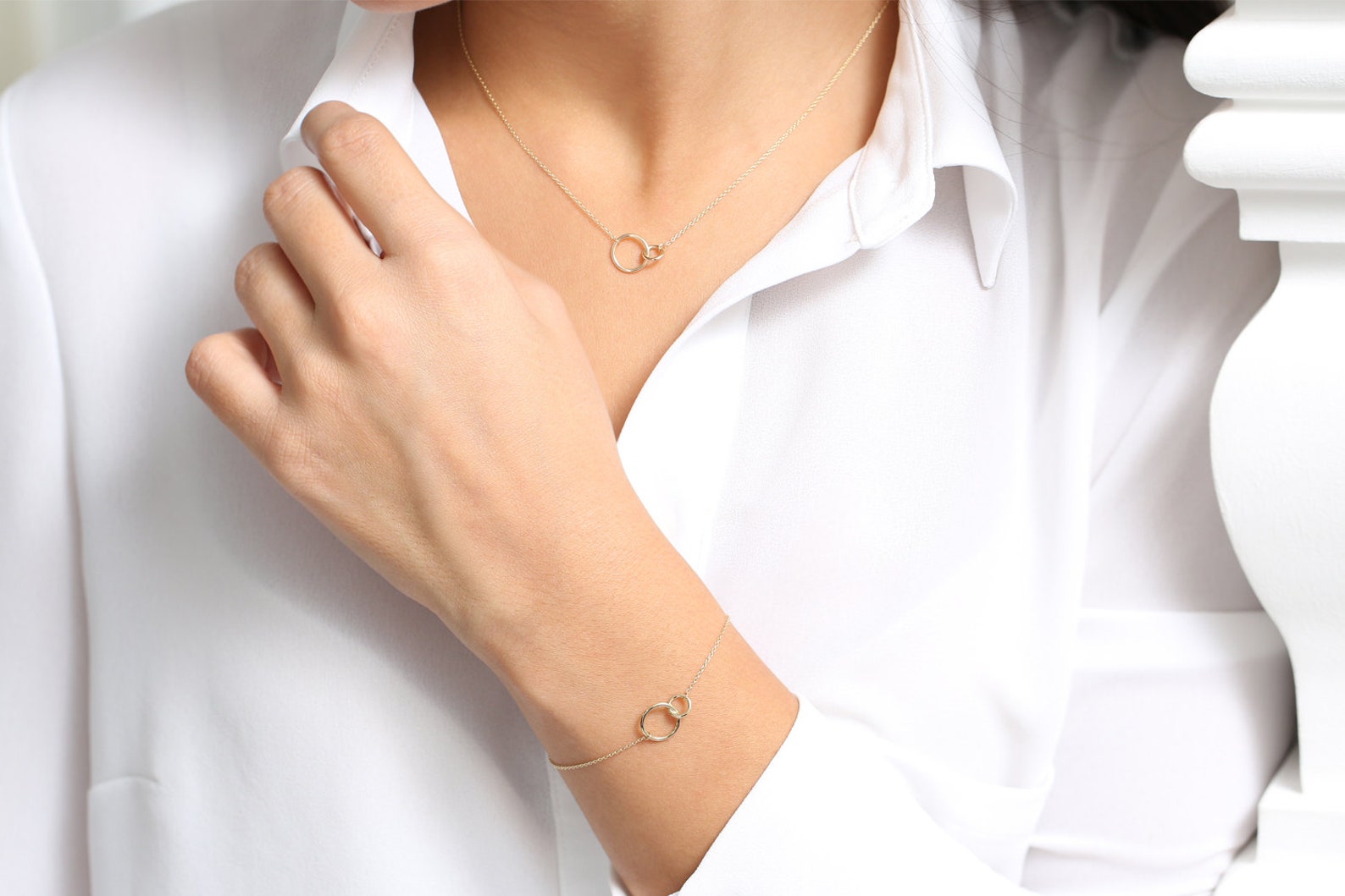 Gold Bracelet 14k / UNITY LINK Infinity Bracelet / Minimal | Etsy Canada