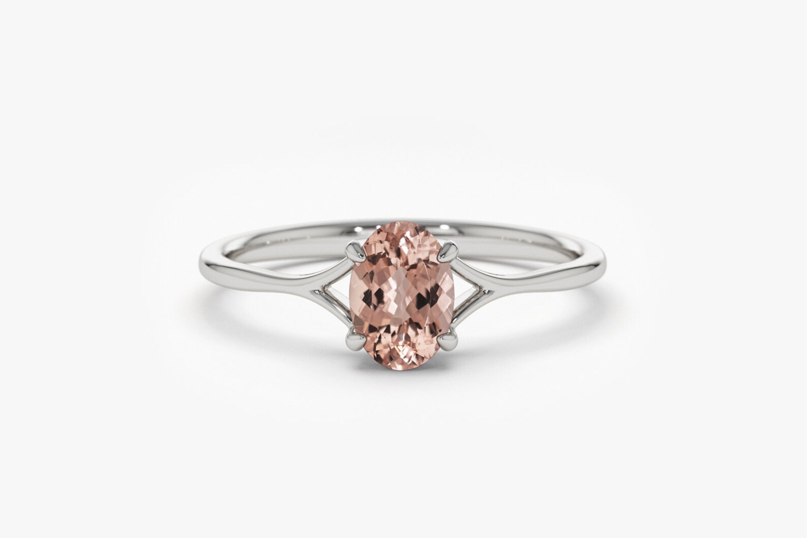 14k Gold Morganite Ring / Natural Morganite Promise Ring / Classic ...
