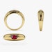 Natural Ruby Ring 14k Gold / Flush Set Oval Ruby Dome Ring / Statement ...