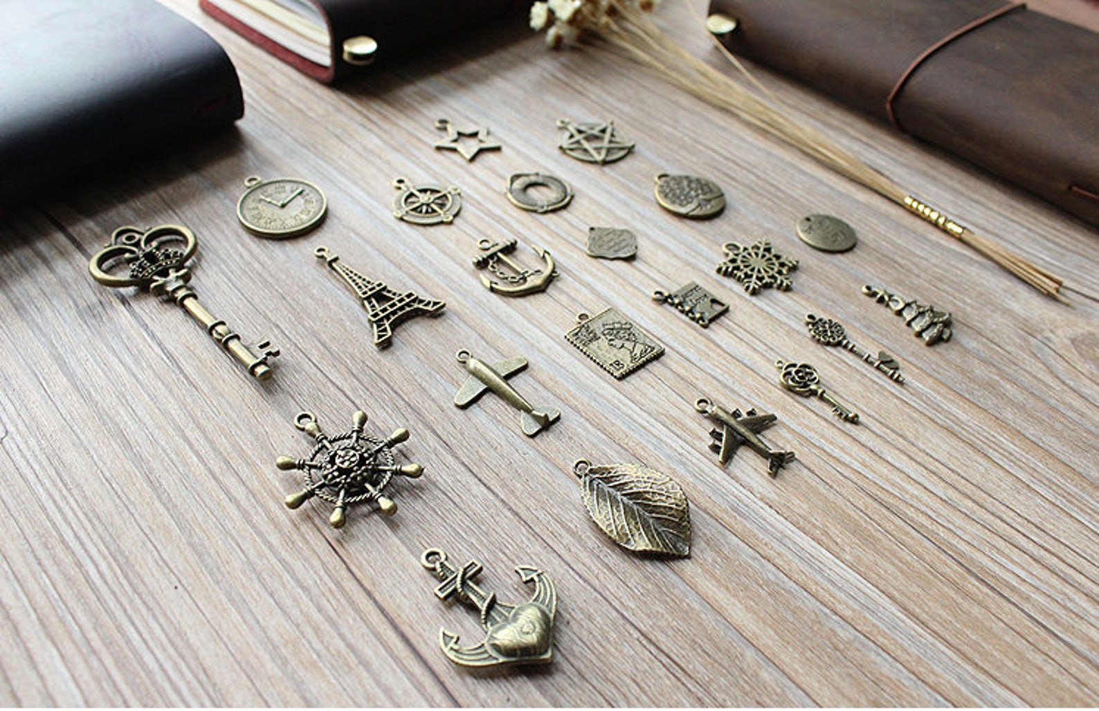 TN Vintage Brass Charm // Travelers Factory Charm // TN Charm | Etsy