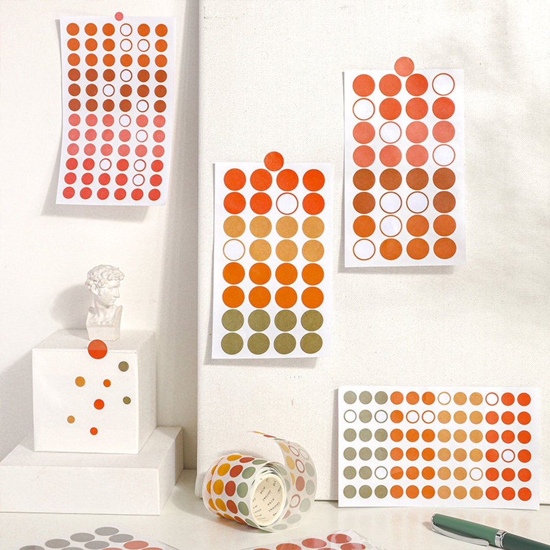Circle Round Sticker Sheet 3 Sheets/ Vintage Circle Sticker - Etsy