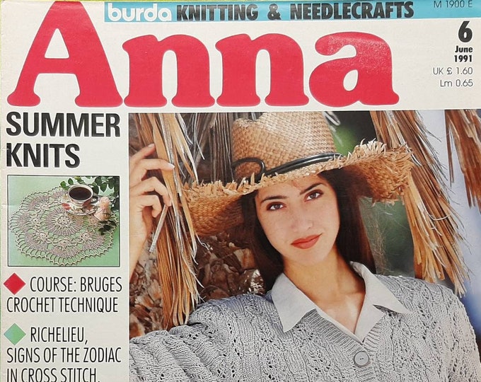 Anna Burda Knitting & Needlecrafts Magazine June 1991 - Etsy
