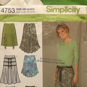 Simplicity Sewing Pattern 4753, Misses' Skirts With Hemline and Flounce ...