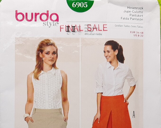 Burda Style Sewing Pattern 6905, Pantskirt - Etsy