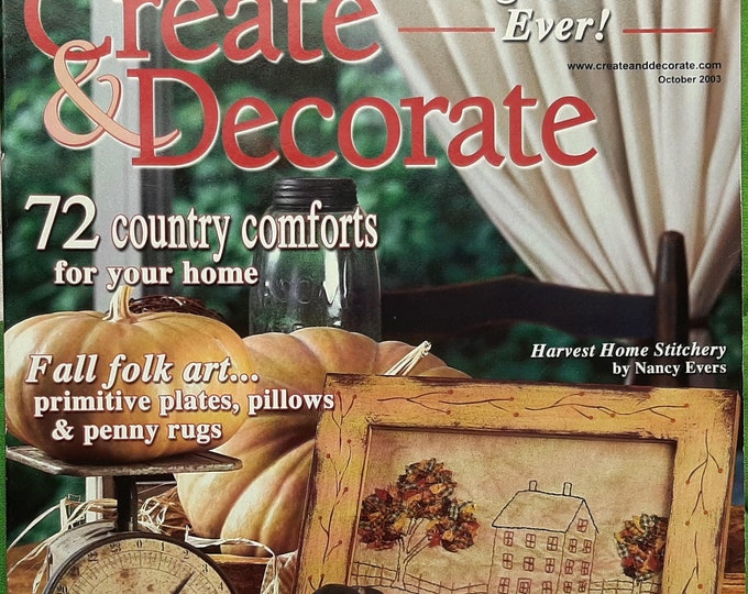 Create & Decorate Magazine October 2003, 72 Country Comforts - Etsy