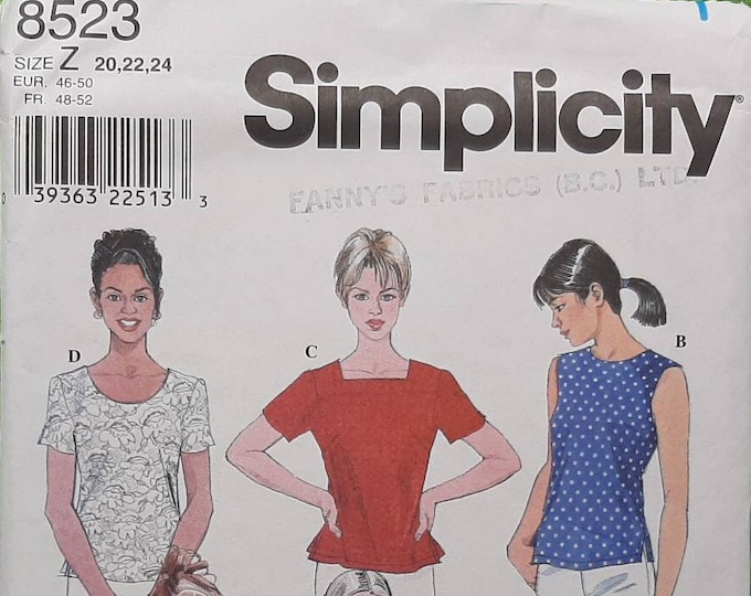 Simplicity Sewing Pattern 8523, Misses' Top - Etsy