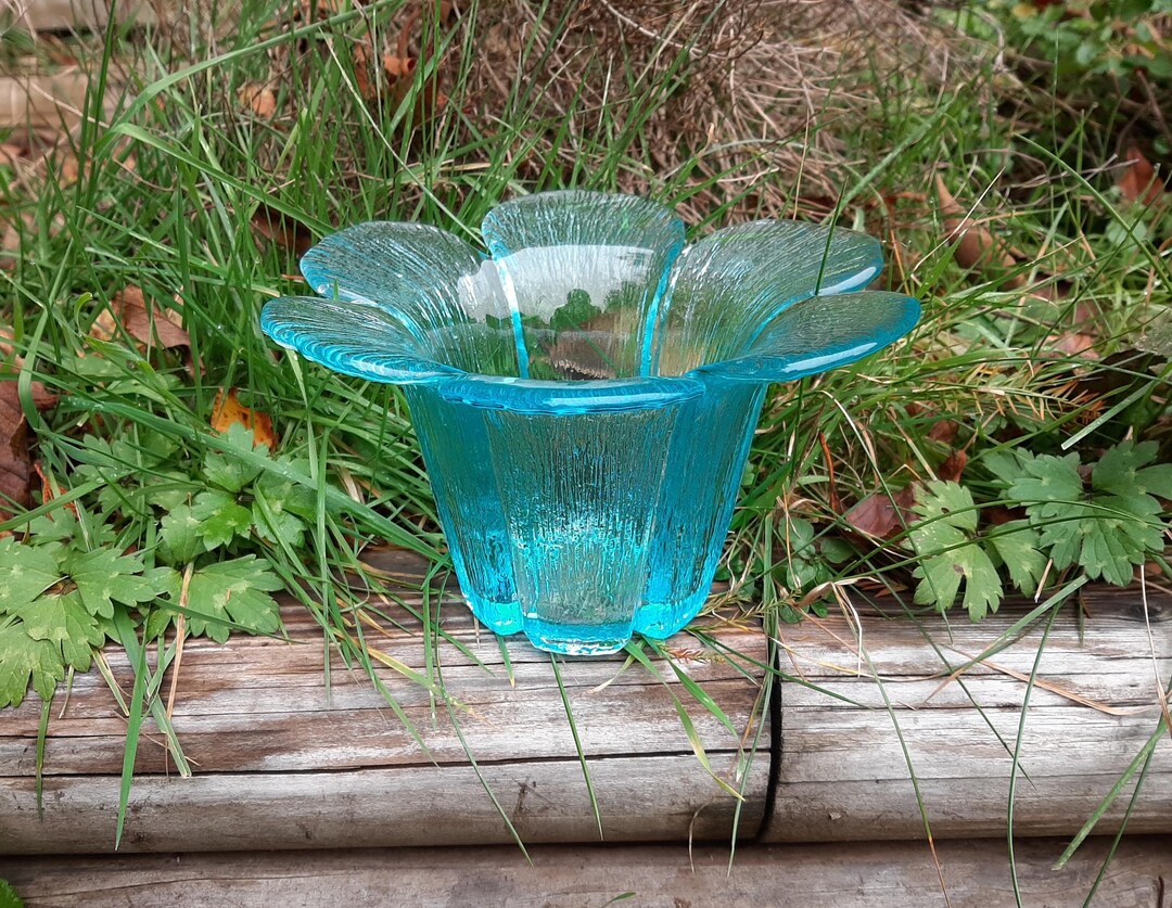 Viking Glass Teal Blue Vase - Etsy