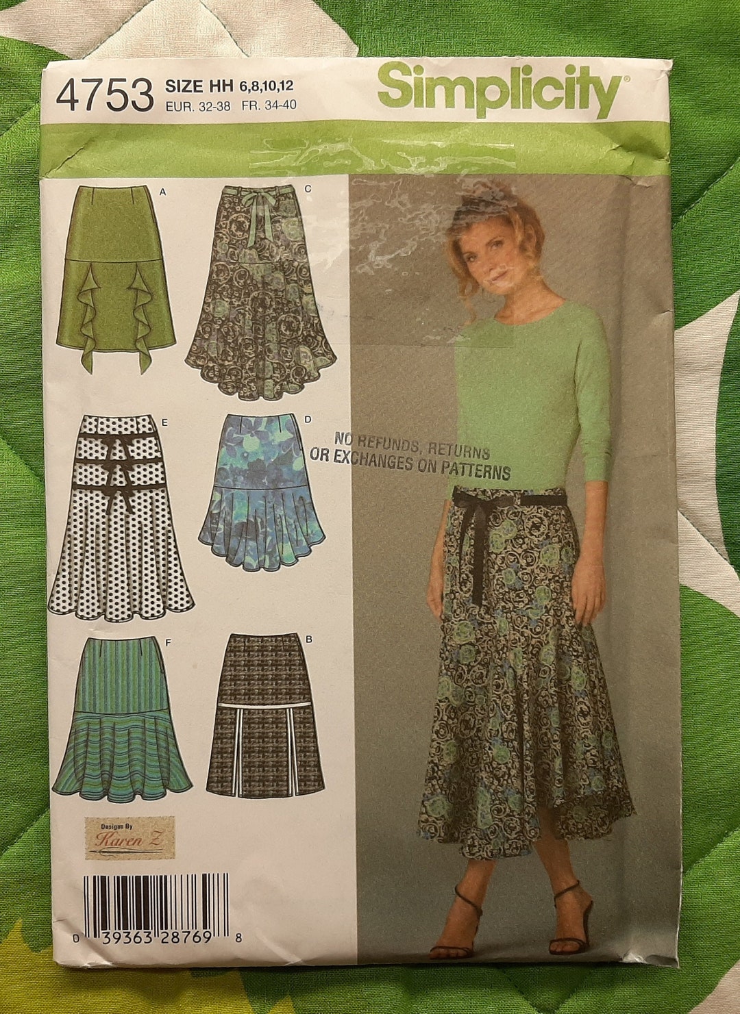 Simplicity Sewing Pattern 4753, Misses' Skirts With Hemline and Flounce ...