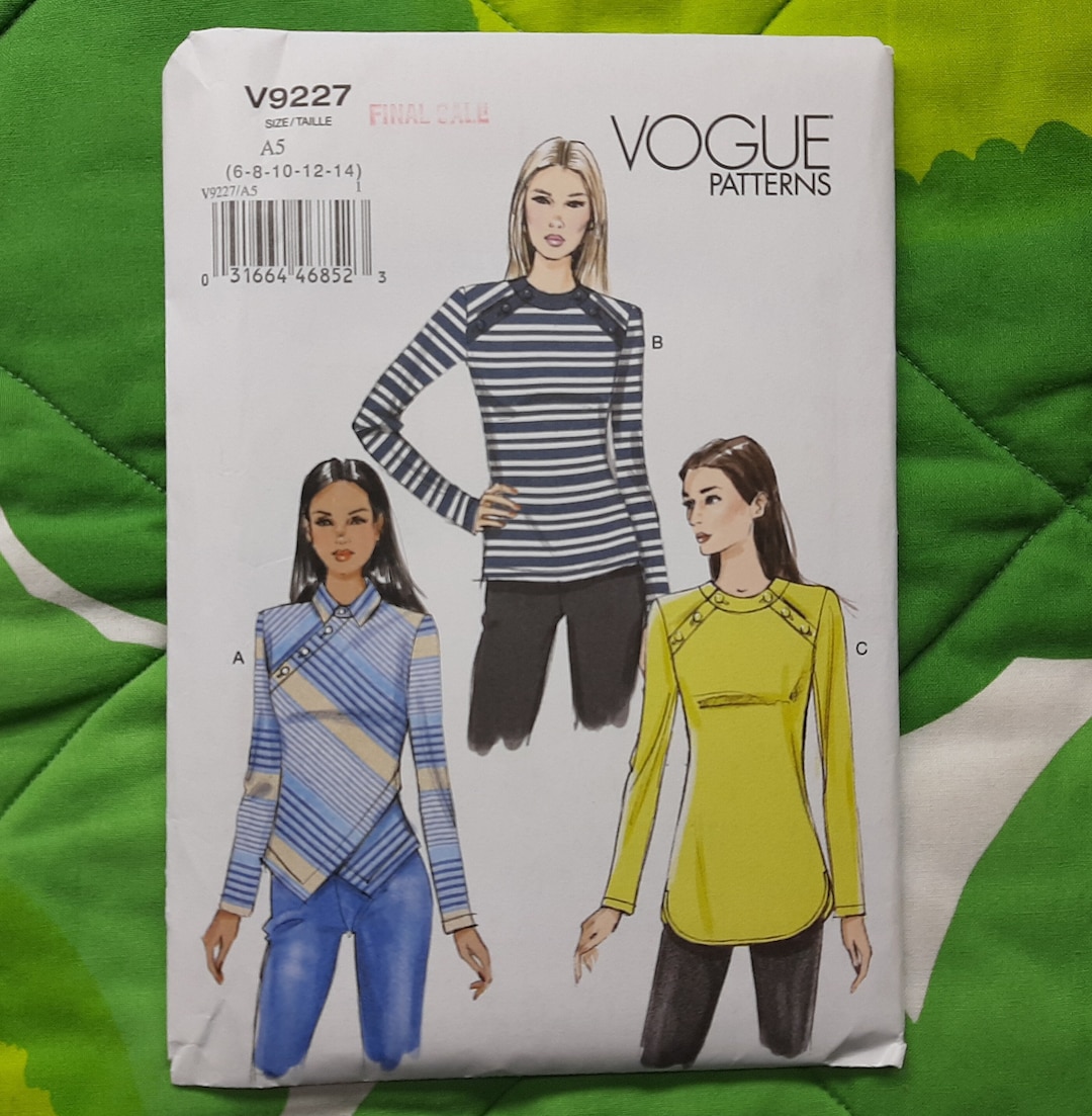 Vogue Sewing Pattern V9227, Misses' Tops - Etsy