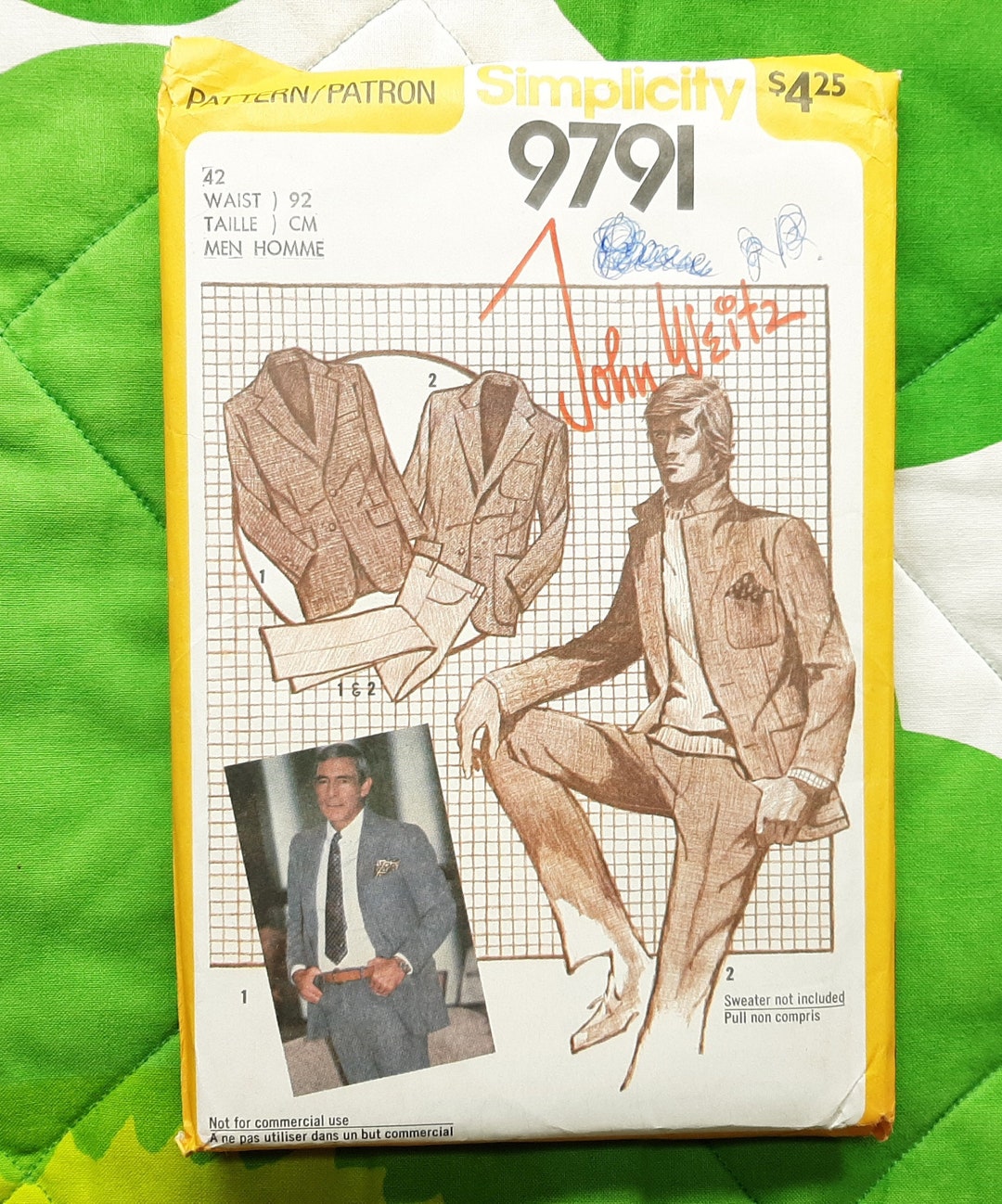 Simplicity Sewing Pattern 9791, Men's Suit, John Weitz - Etsy