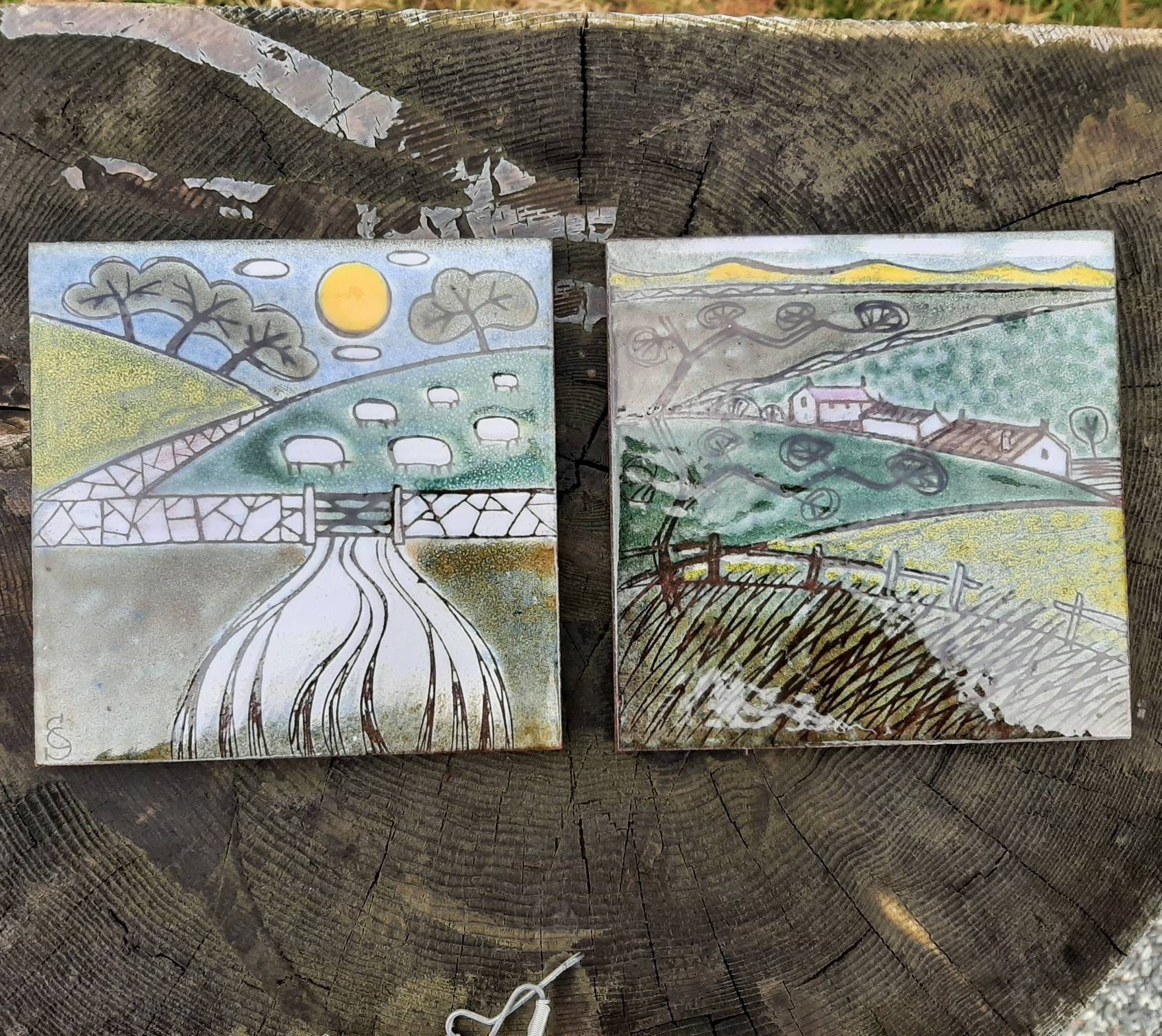 Christina Sheppard, Platt Ferrolite Tile Art, Houses on the Hills and ...