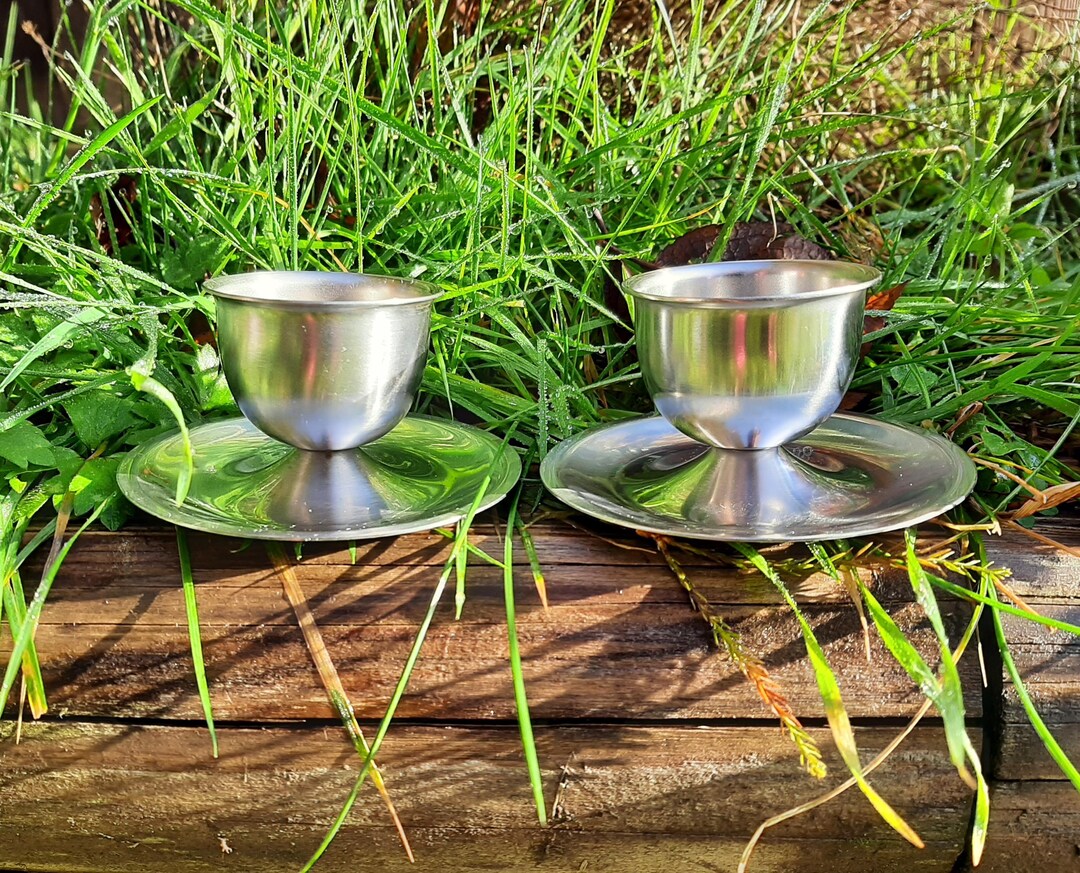 Lundtofte Denmark Stainless Steel Set of Two Egg Cups - Etsy