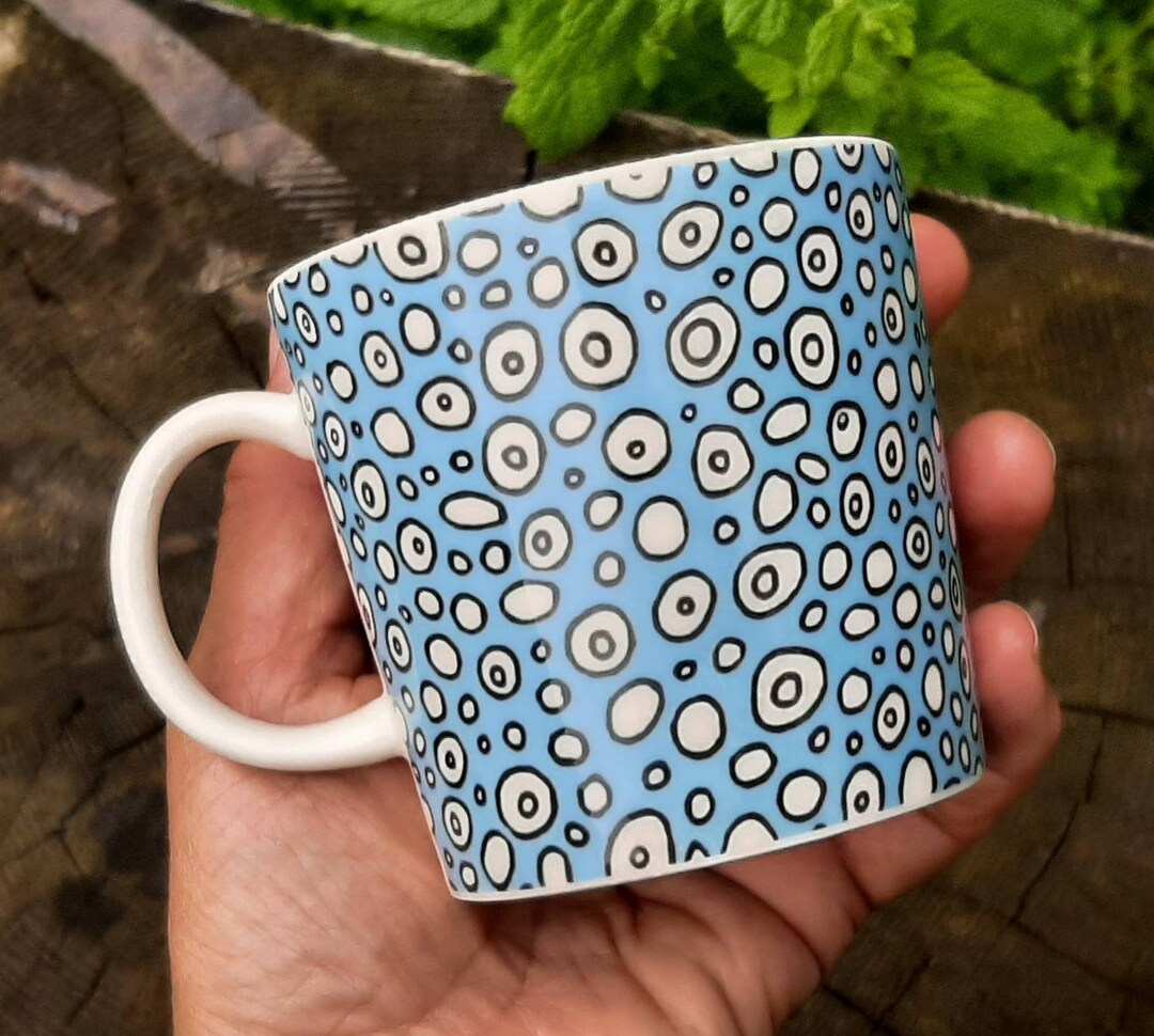Arabia Finland Teema Mug With Bubbles Blue, Design by Tony Alfström - Etsy