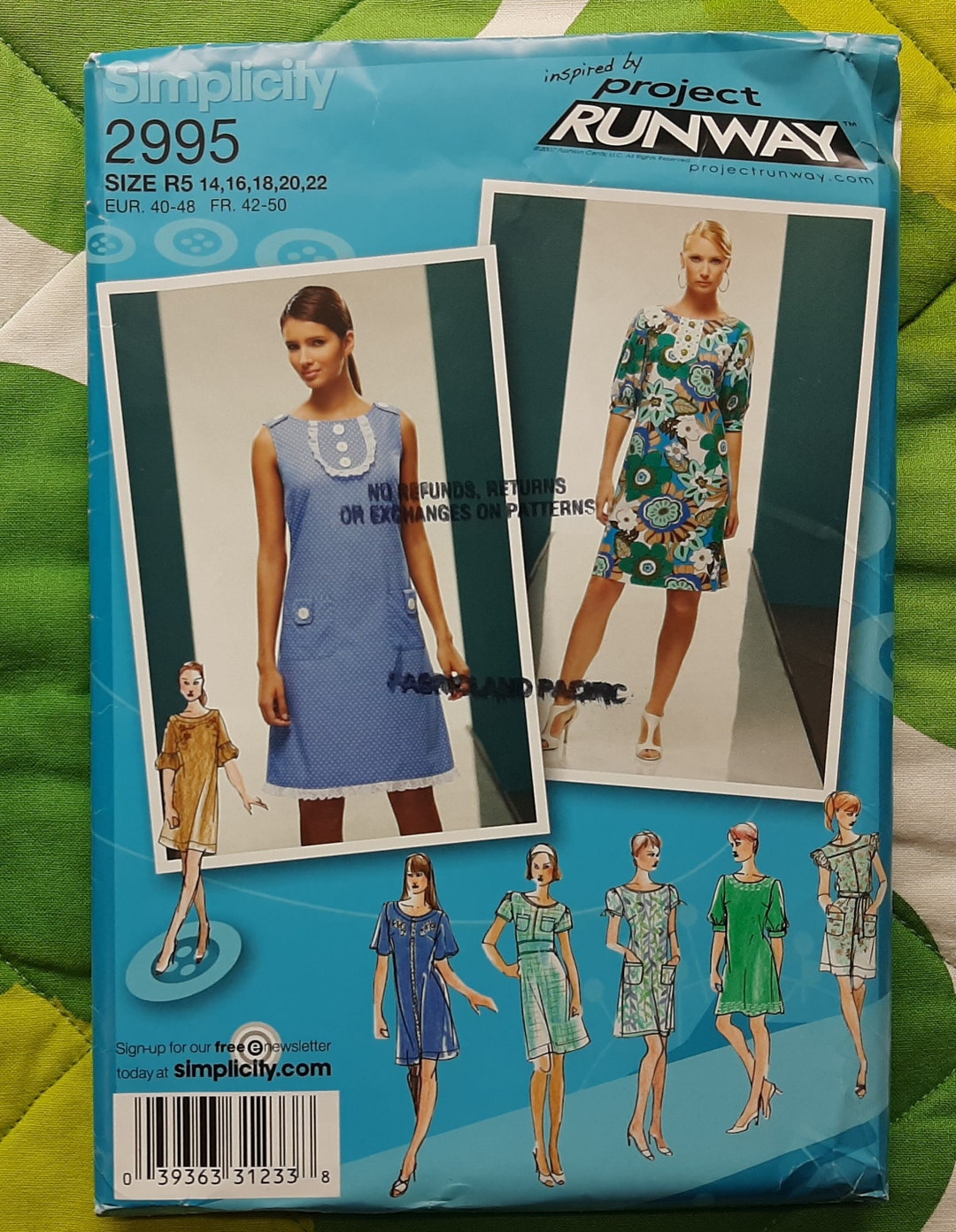 Simplicity Project Runway Pattern 2995, Dress - Etsy