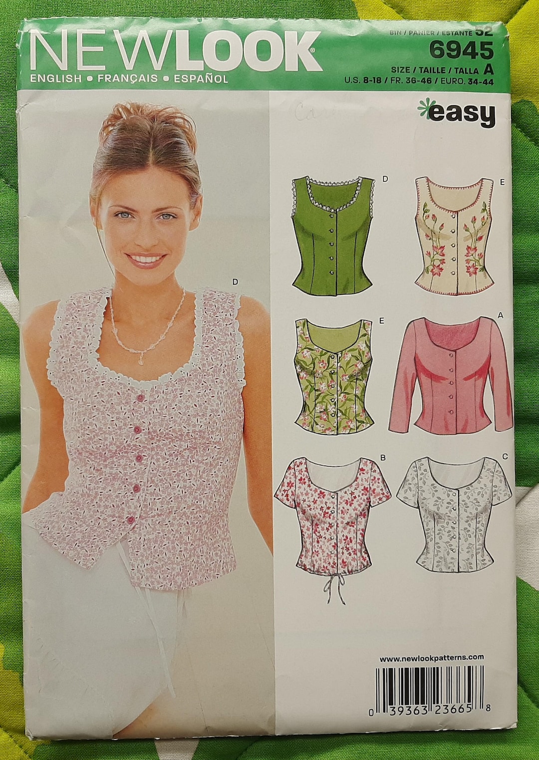 New Look Sewing Pattern 6945, Misses Bodice Style Top - Etsy