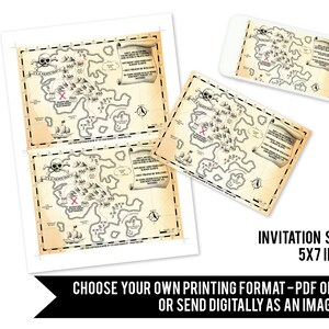 Pirate Party Treasure Map Invitation, Digital Instant DOWNLOAD EDIT ...