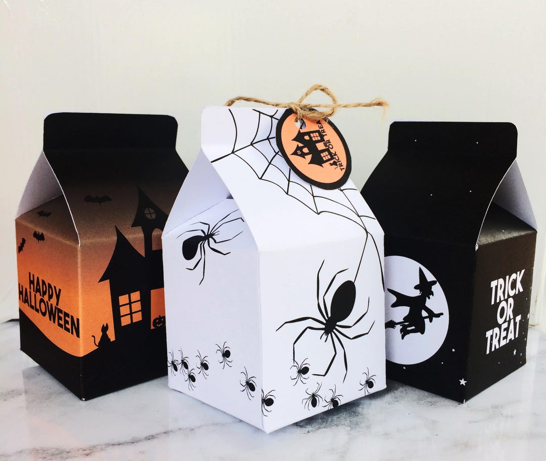 Halloween Treat Boxes, INSTANT DOWNLOAD PRINTABLE Halloween Candy Trick ...