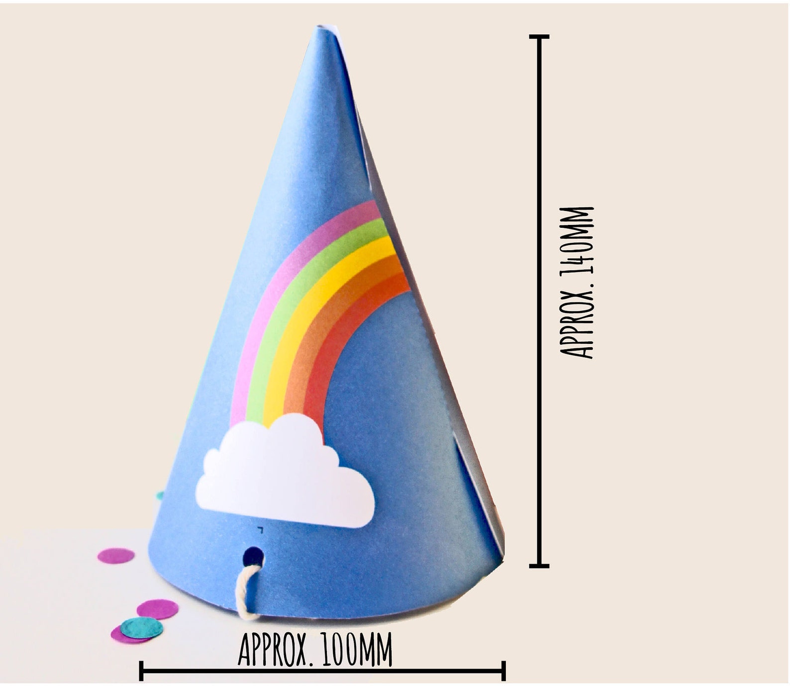 Rainbow Party Hats INSTANT DOWNLOAD PRINTABLE Colorful Kids - Etsy
