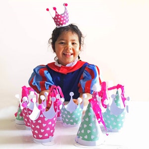 Princess Party Hats and Crowns, INSTANT DOWNLOAD PRINTABLE Kids Girls ...