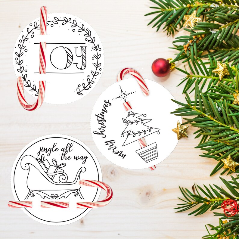 Christmas 'Candy Cane' Gift Cards INSTANT DOWNLOAD | Etsy