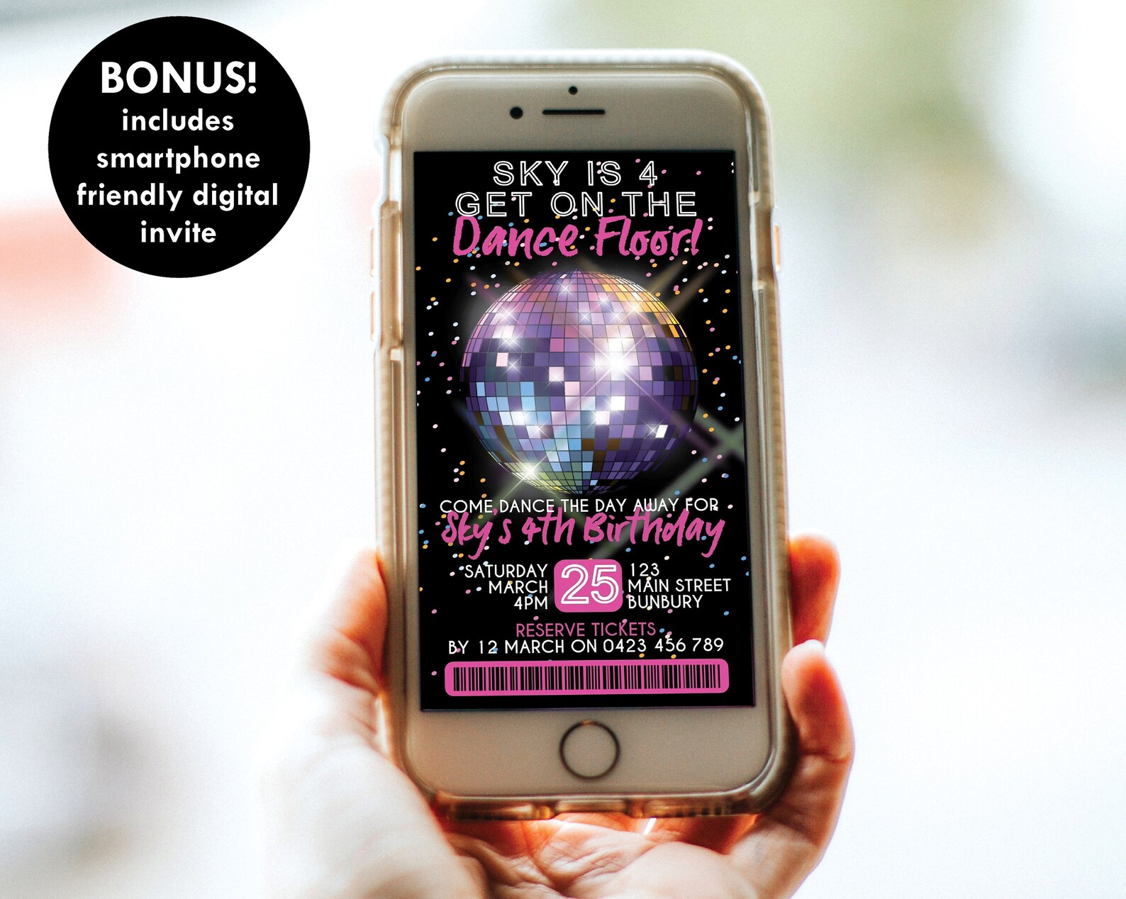 Disco Party Invitation INSTANT DOWNLOAD Editable Invite for a | Etsy