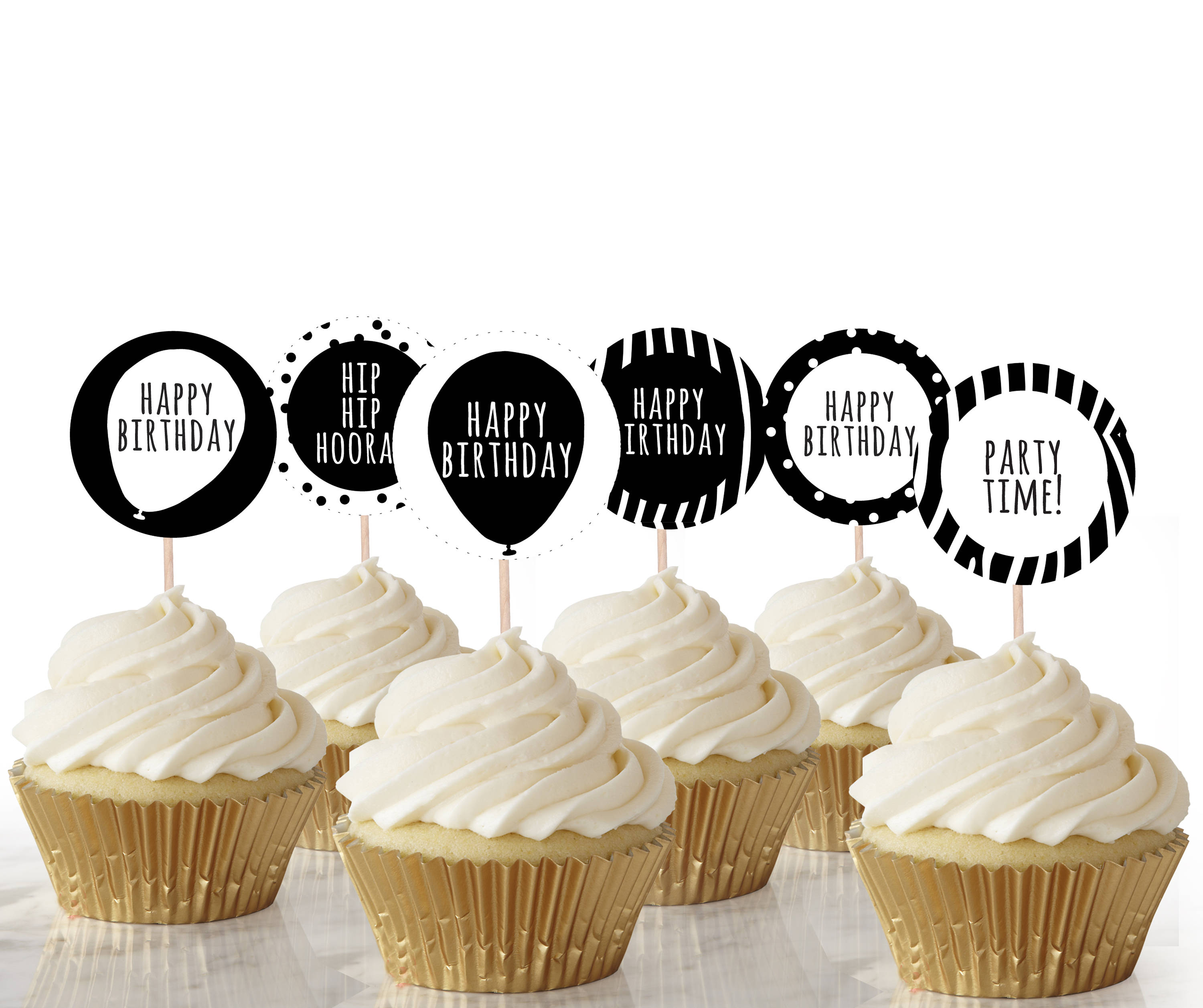 Black And White Cupcake Wrapper Template