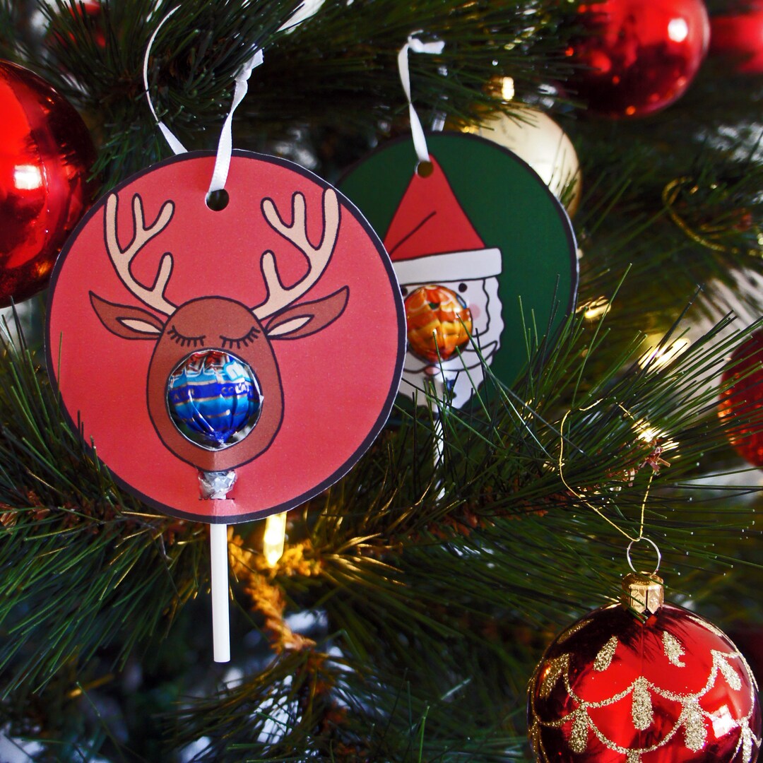 Christmas 'lollypop' Gift Cards, INSTANT DOWNLOAD PRINTABLE Reindeer ...