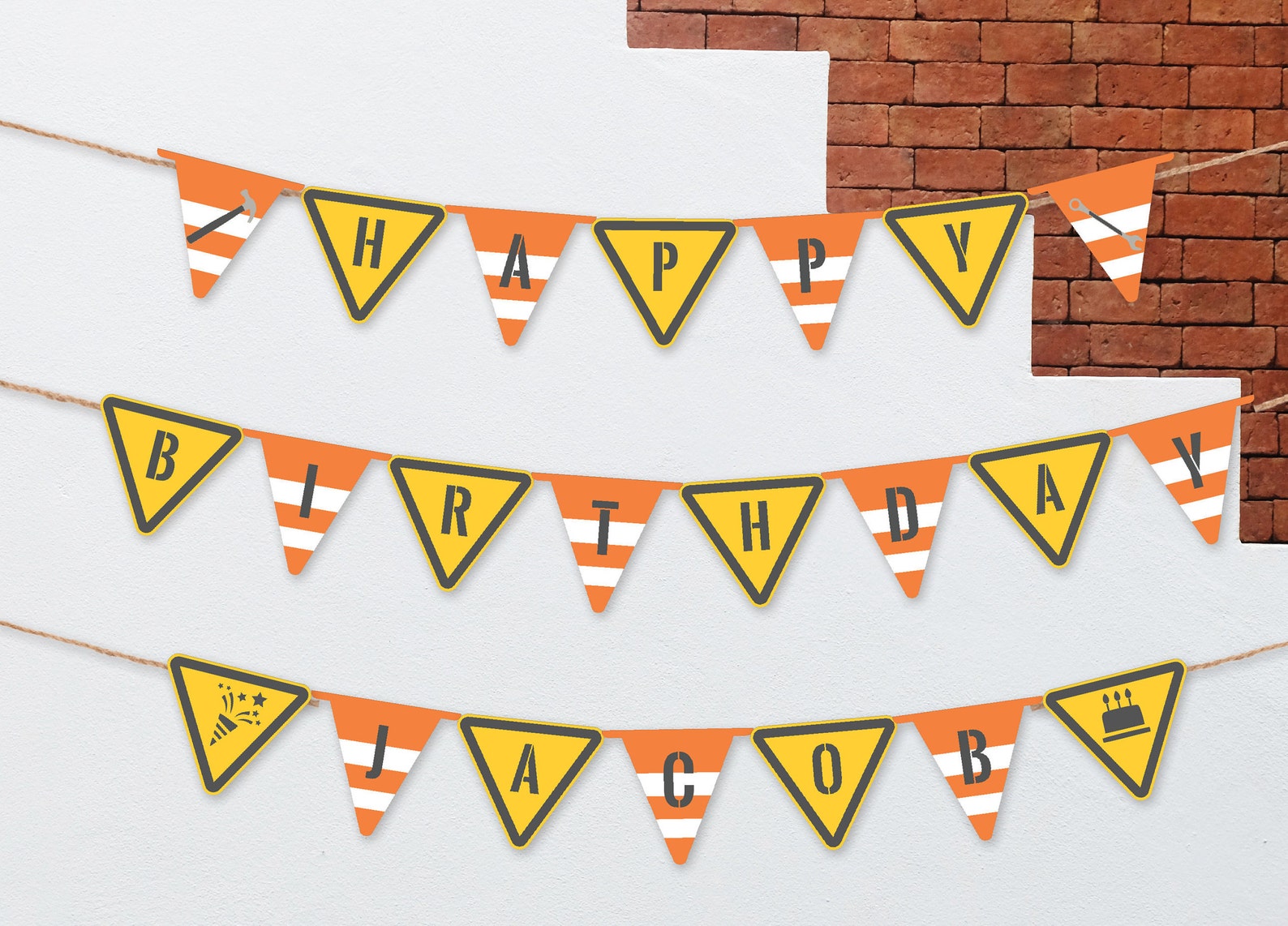 Construction Party Bunting INSTANT DOWNLOAD PRINTABLE Traffic - Etsy ...