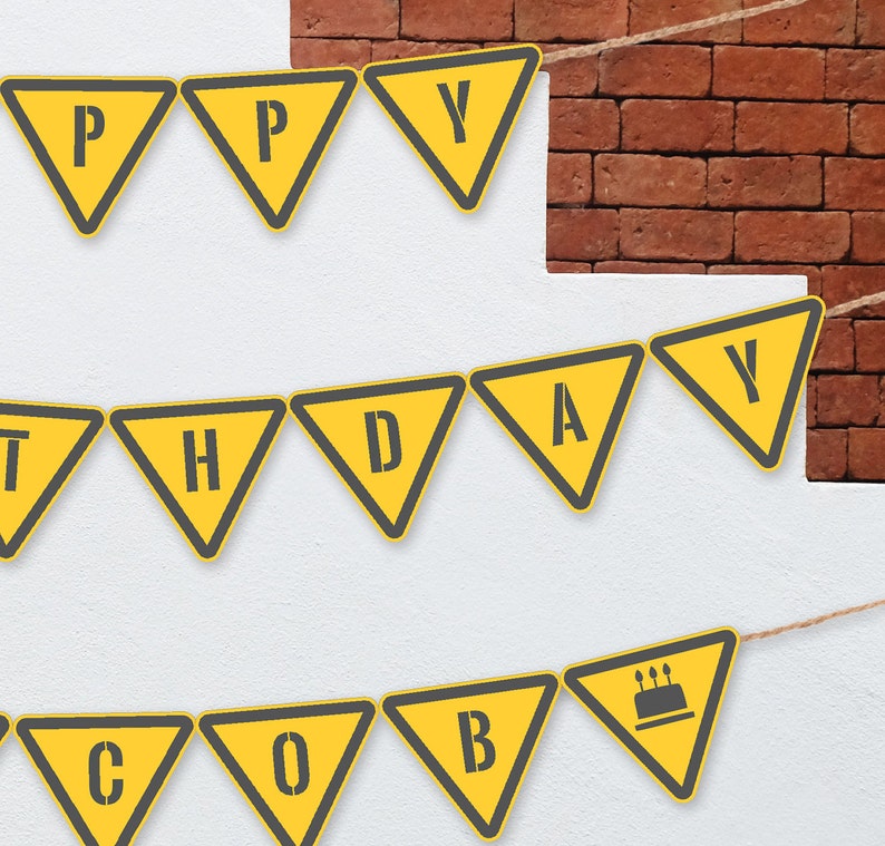 Construction Party Bunting INSTANT DOWNLOAD PRINTABLE Traffic - Etsy ...