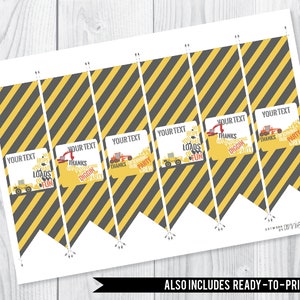 Construction Party Favors, INSTANT DOWNLOAD PRINTABLE Kids Construction ...