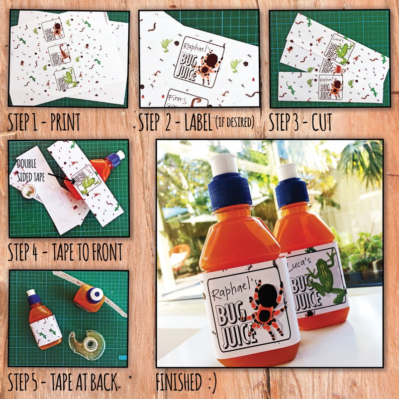 Bug Party Bottle Labels INSTANT DOWNLOAD PRINTABLE Bug Creepy | Etsy