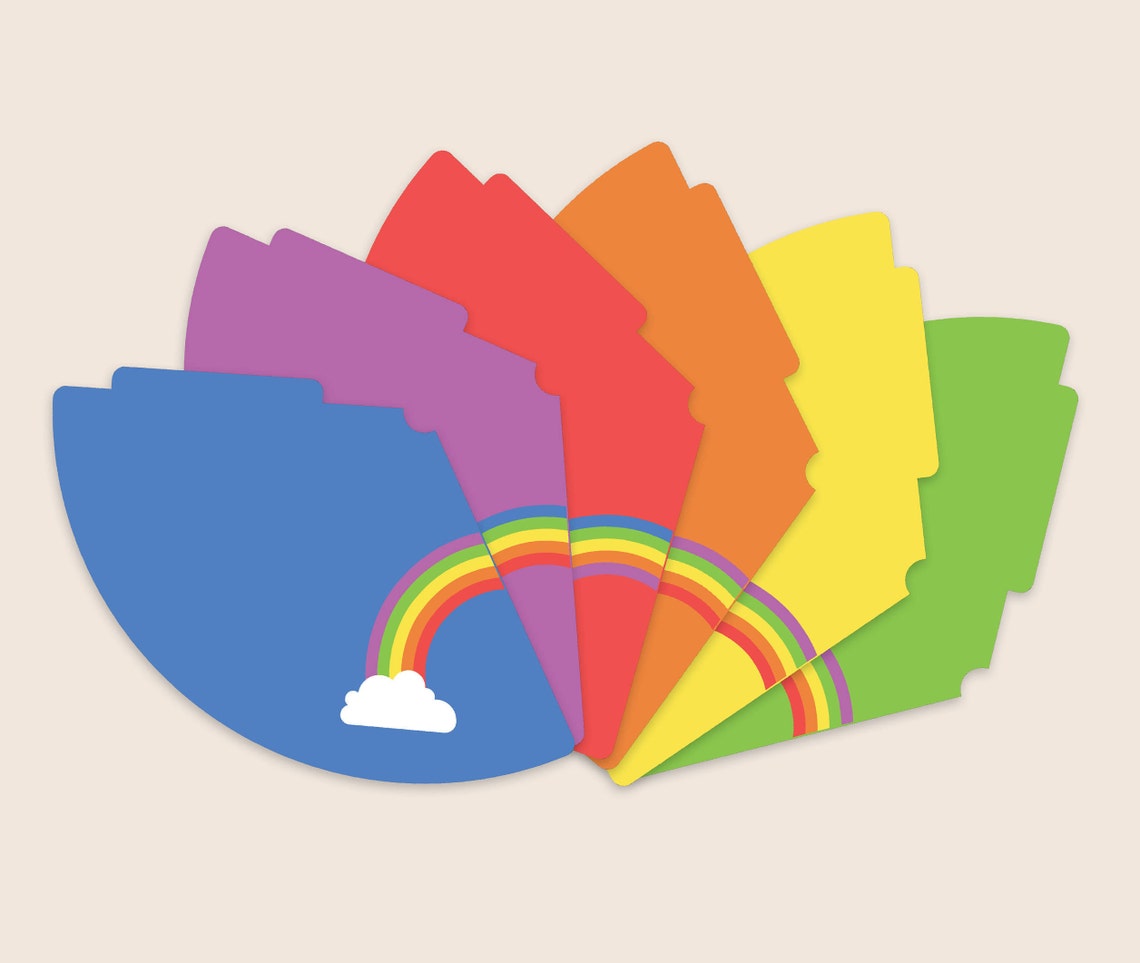 Rainbow Party Hats INSTANT DOWNLOAD PRINTABLE Colorful Kids - Etsy