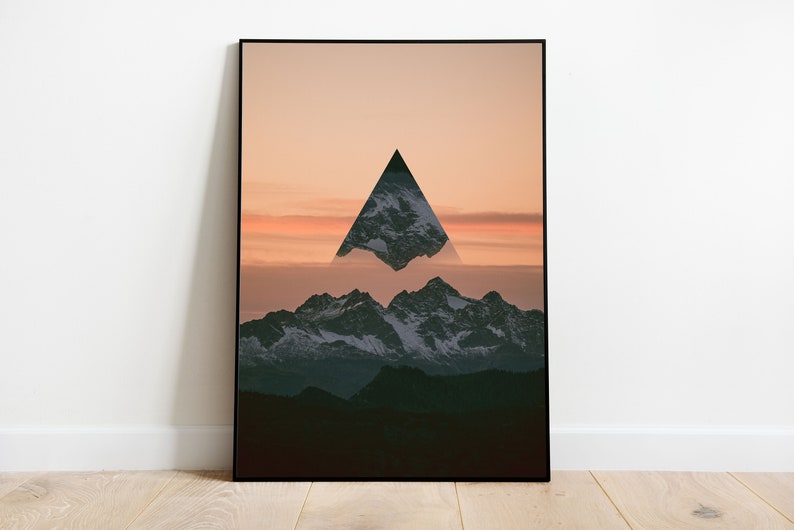 Geometric Landscape Photography Print / Triangle / Mountain / Landscape ...
