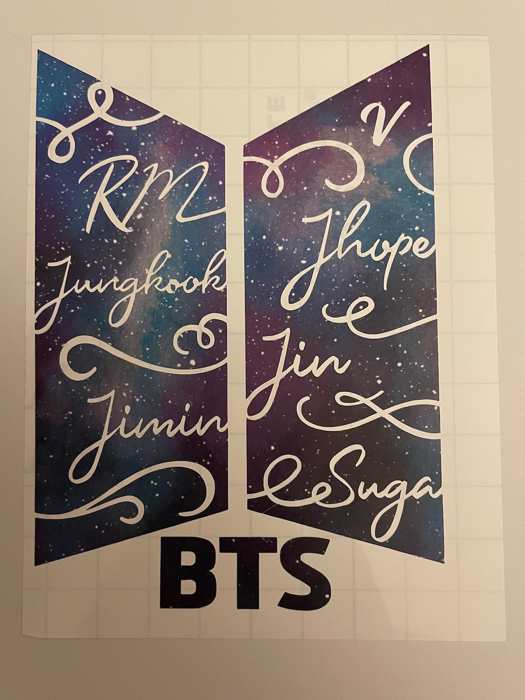 BTS Logo Vinyl With Names - Etsy