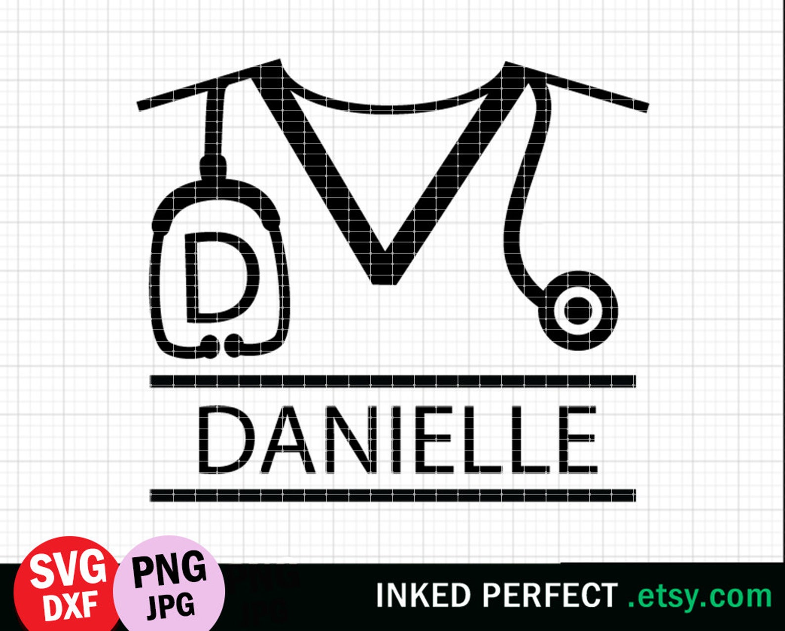 Scrubs SVG, Nurse Monogram Svg, Stethoscope, Scrubs Monogram Download ...