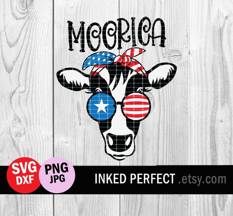 Moorica Merica SVG 4th of July Cow Heifer America Independence | Etsy