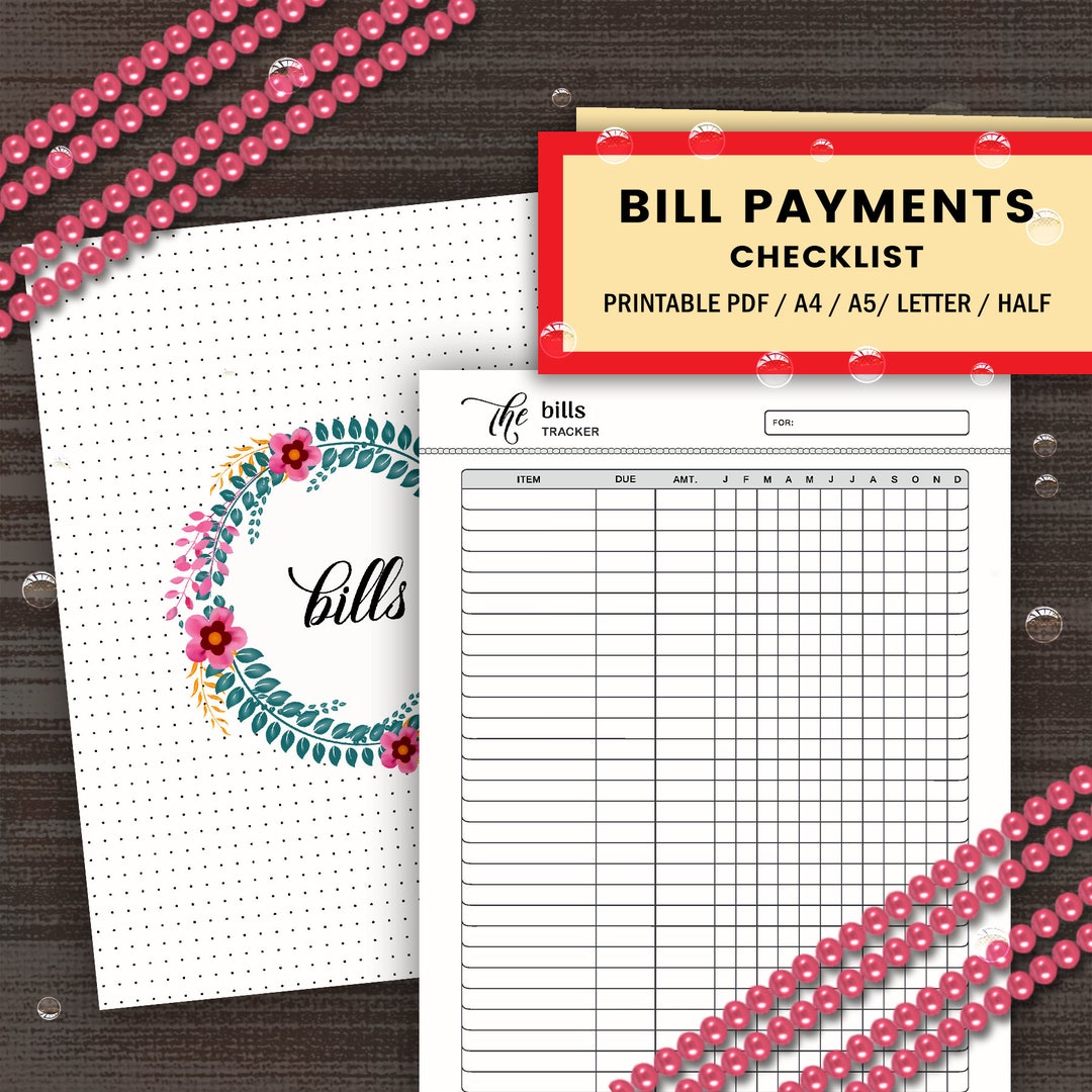 Bills, Bill Due, Bill Payments Planner, Bill Tracker, Finance Planner ...