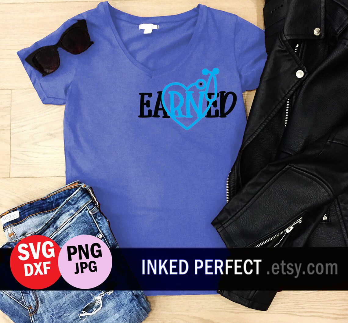 EARNED REGISTERED Nurse Earned Not Given RN Svg Dxf Cut - Etsy