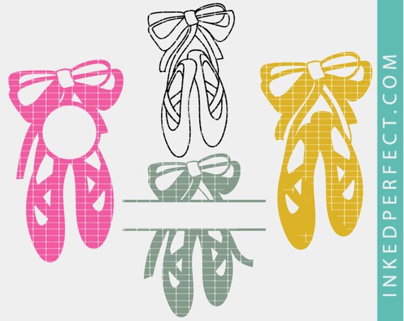 Ballet Shoes Monogram Svg Bundle Dance Printable T-shirt Wall | Etsy