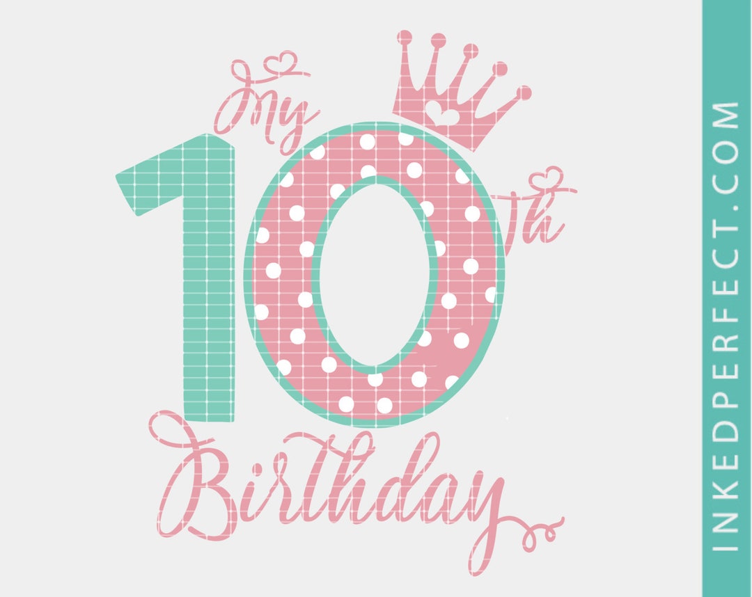 It's My 10th Birthday Svg Design, Printable T-shirt Wall Art Png Image ...
