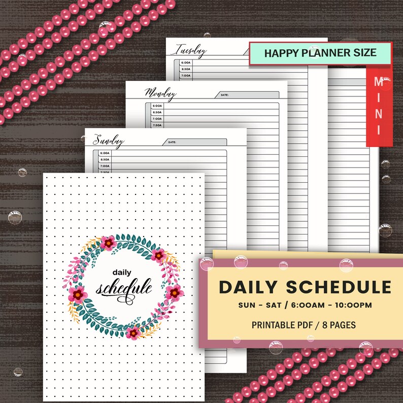 DAILY SCHEDULE for MINI Happy Planner Printable Happy Planner - Etsy