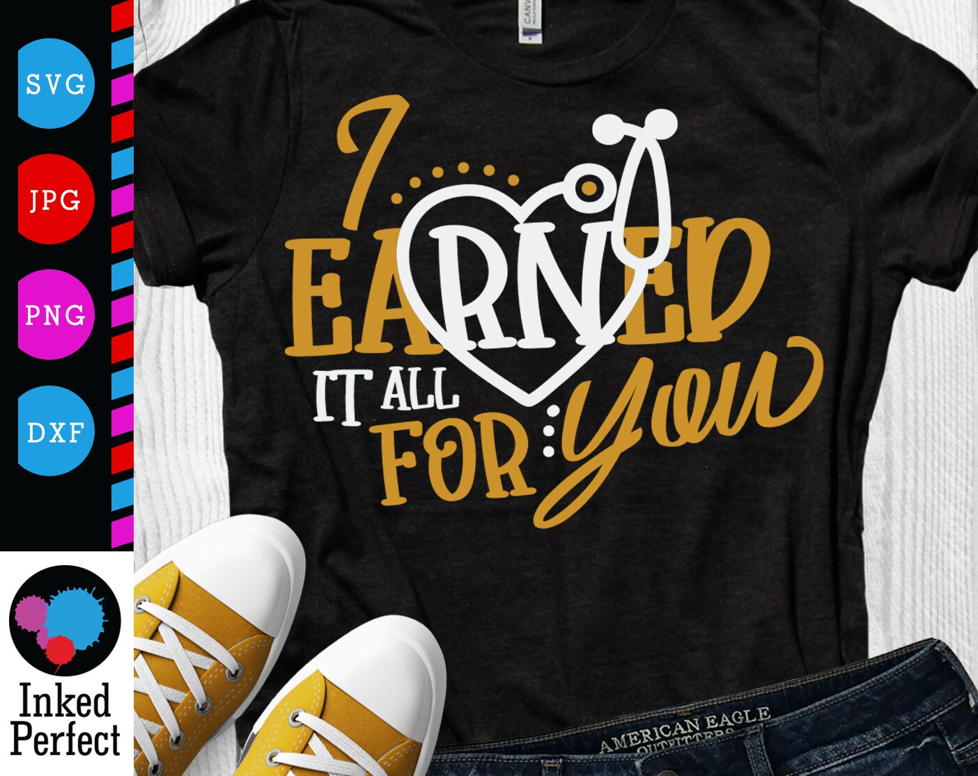 I Earned It All for You SVG Registered Nurse Valentine's - Etsy